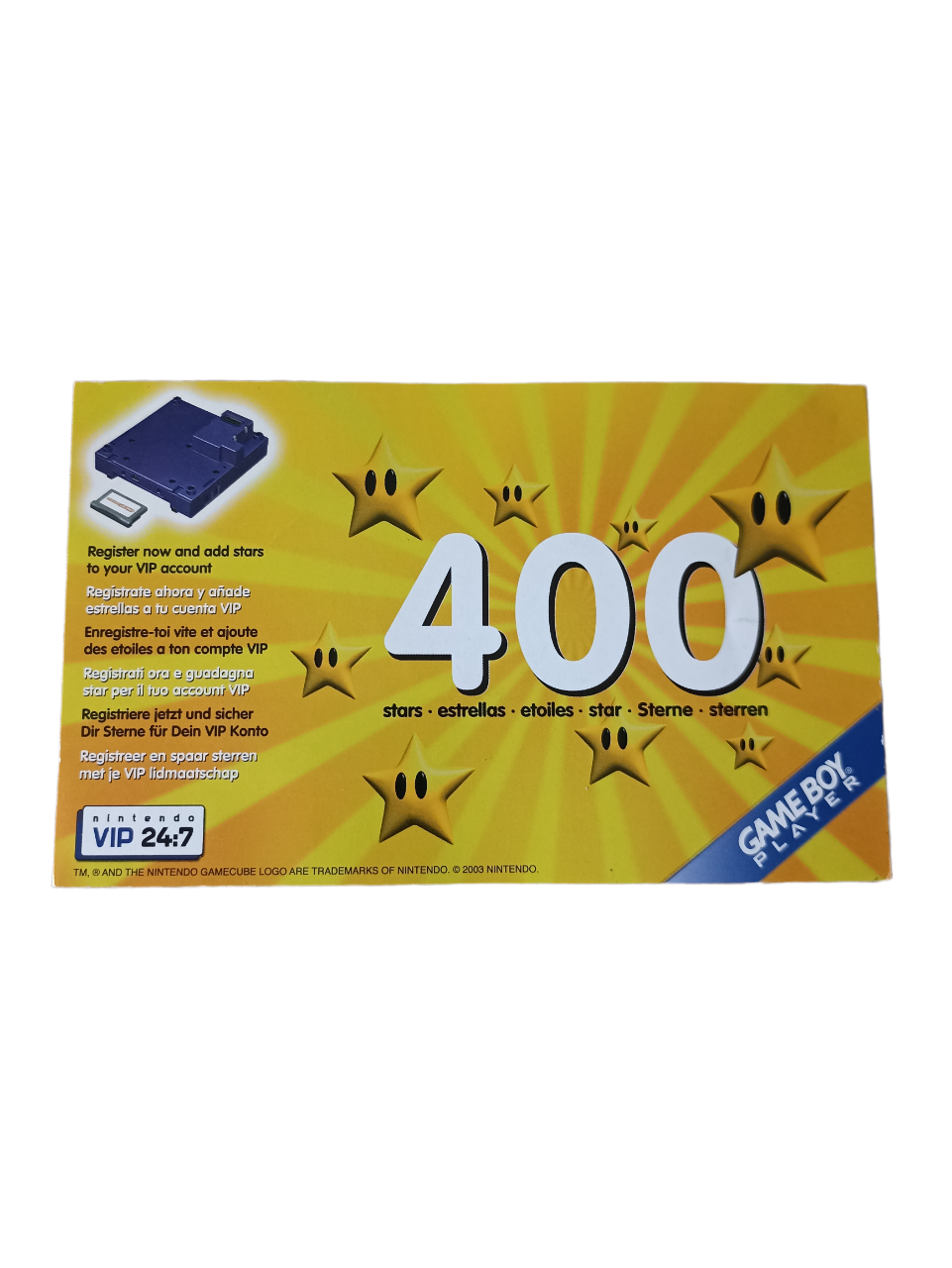 Carte VIP Game Boy Player – Masaru